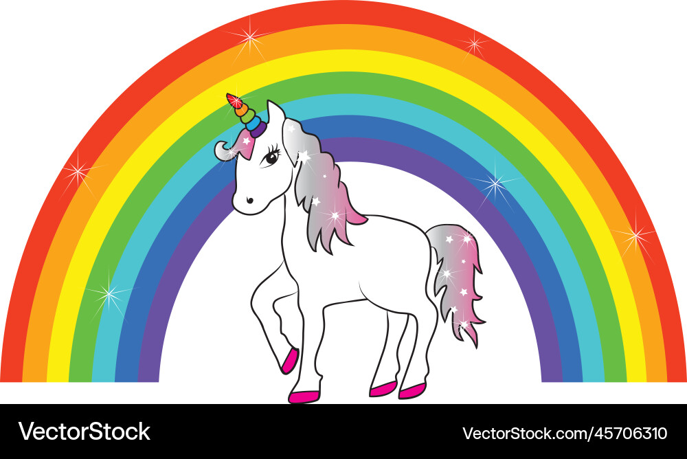 Magical Rainbow Unicorn Royalty Free Vector Image