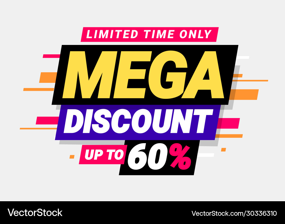 Mega discount special offers Royalty Free Vector Image