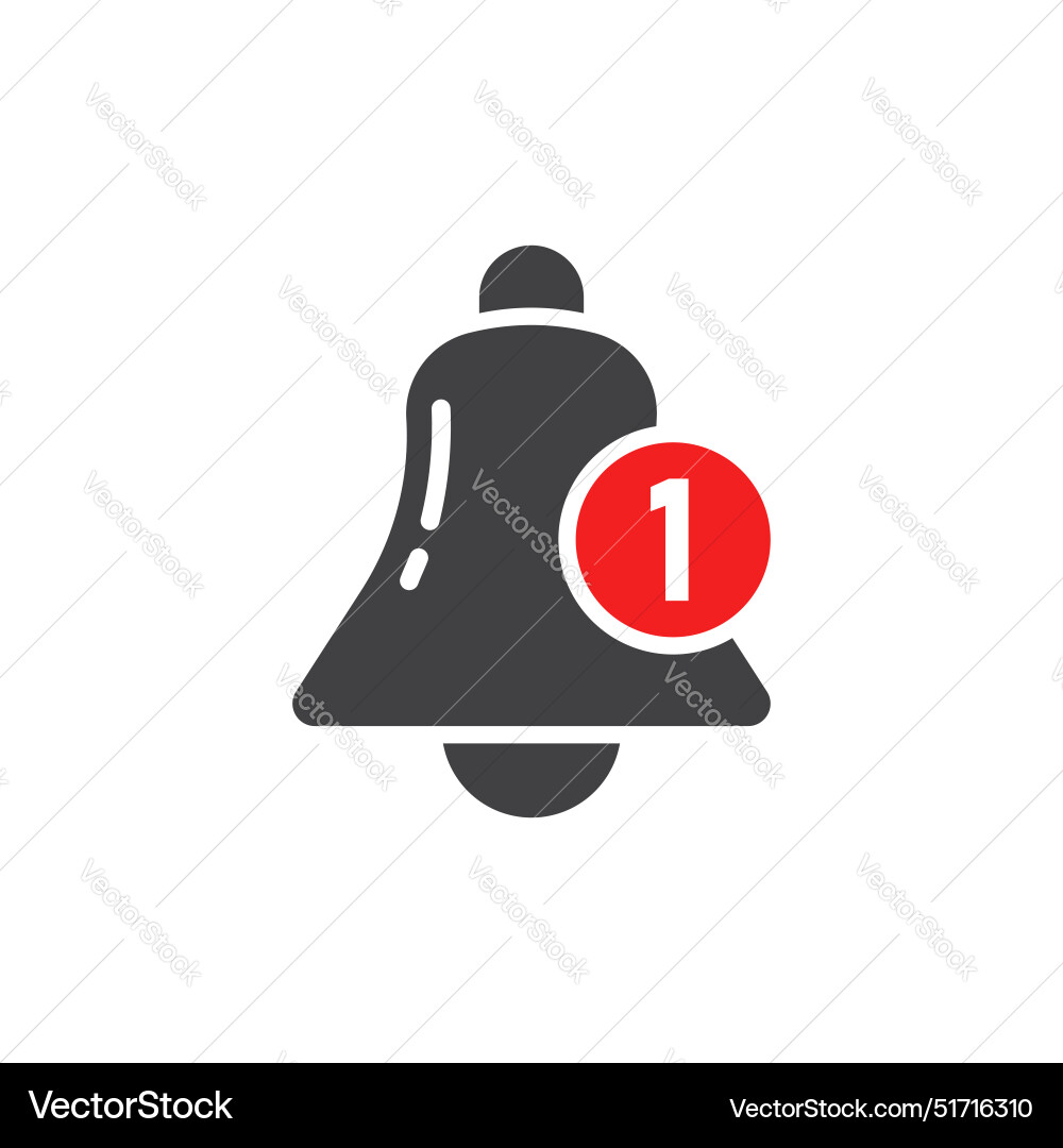 Notification bell icon in flat style incoming Vector Image