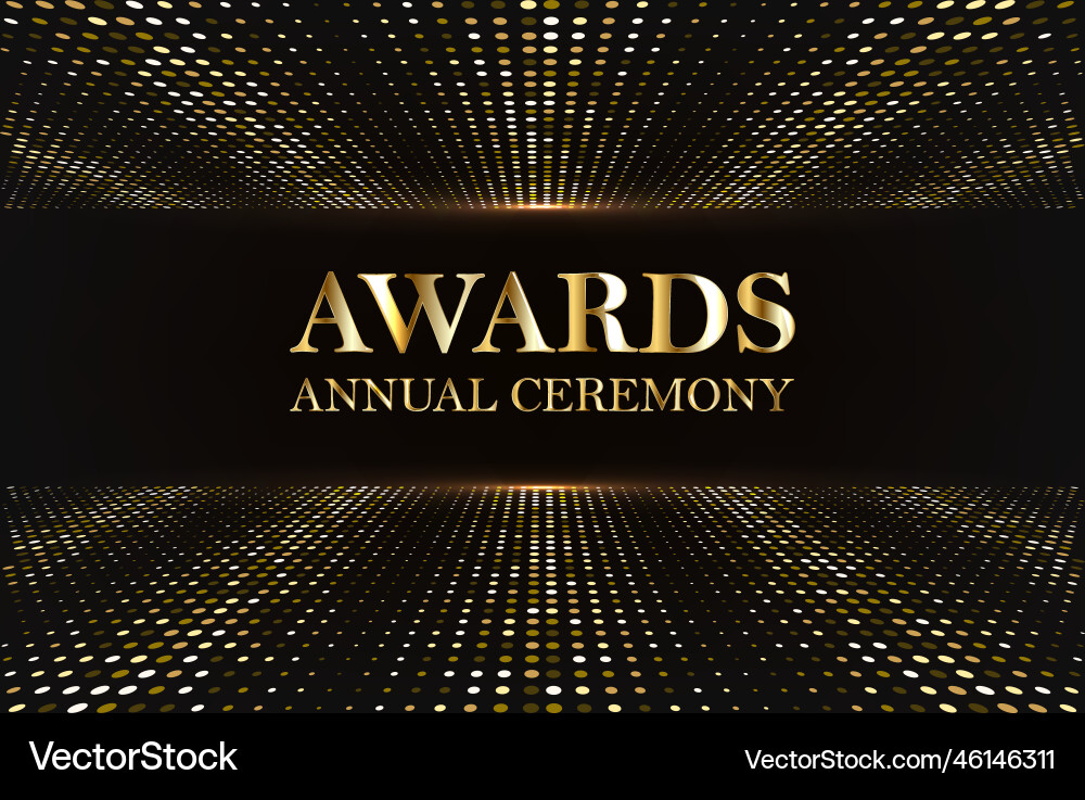 Award nomination gold glitter text Royalty Free Vector Image