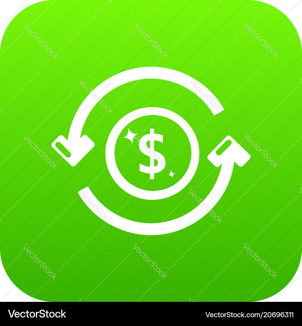 Circulation money icon green Royalty Free Vector Image