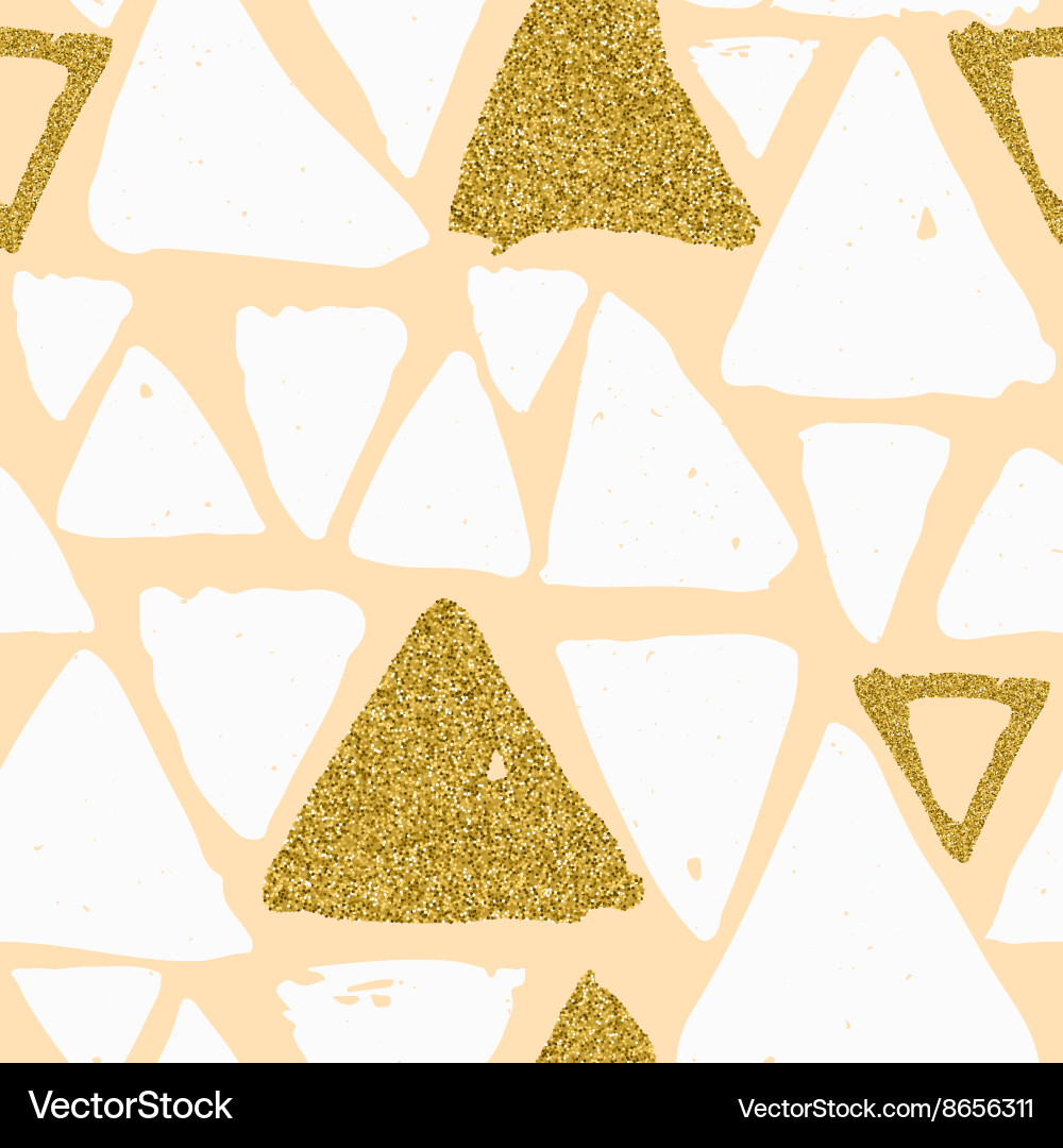 Seamless hand-drawn triangles pattern Royalty Free Vector