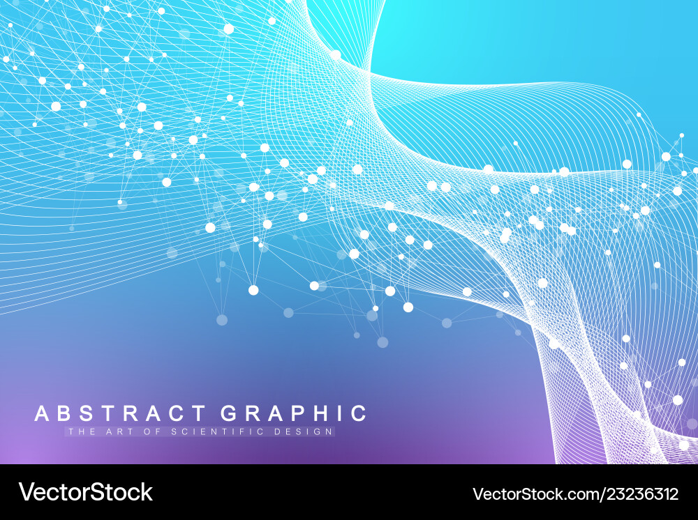 Big genomic data visualization dna helix Vector Image