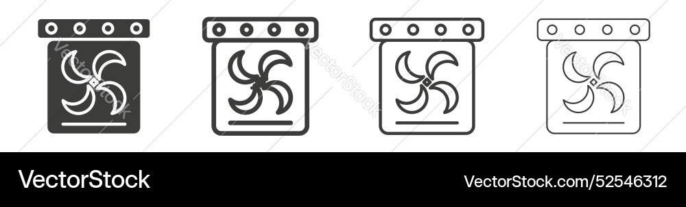 Con turbofan stove icon set on white background Vector Image