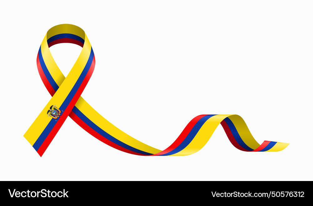Ecuadorian flag stripe ribbon wavy background Vector Image