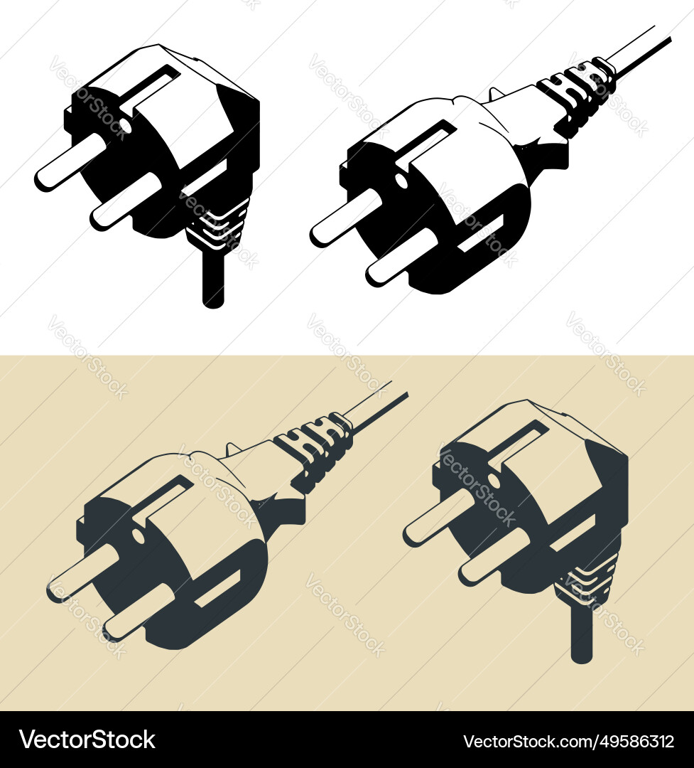 Europe power cord close up Royalty Free Vector Image
