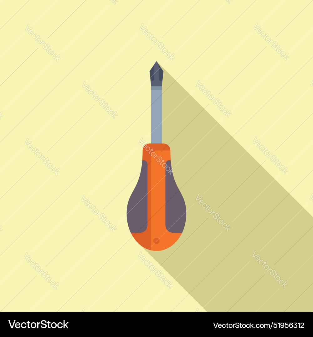 Screwdriver tool flat icon representing repairing Vector Image