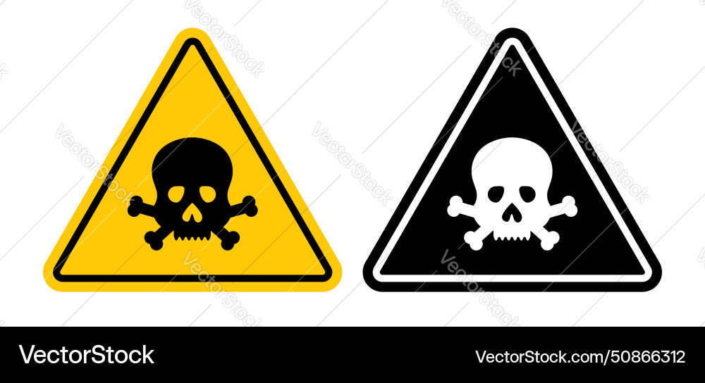 Toxic sign icon set danger caution poison Vector Image
