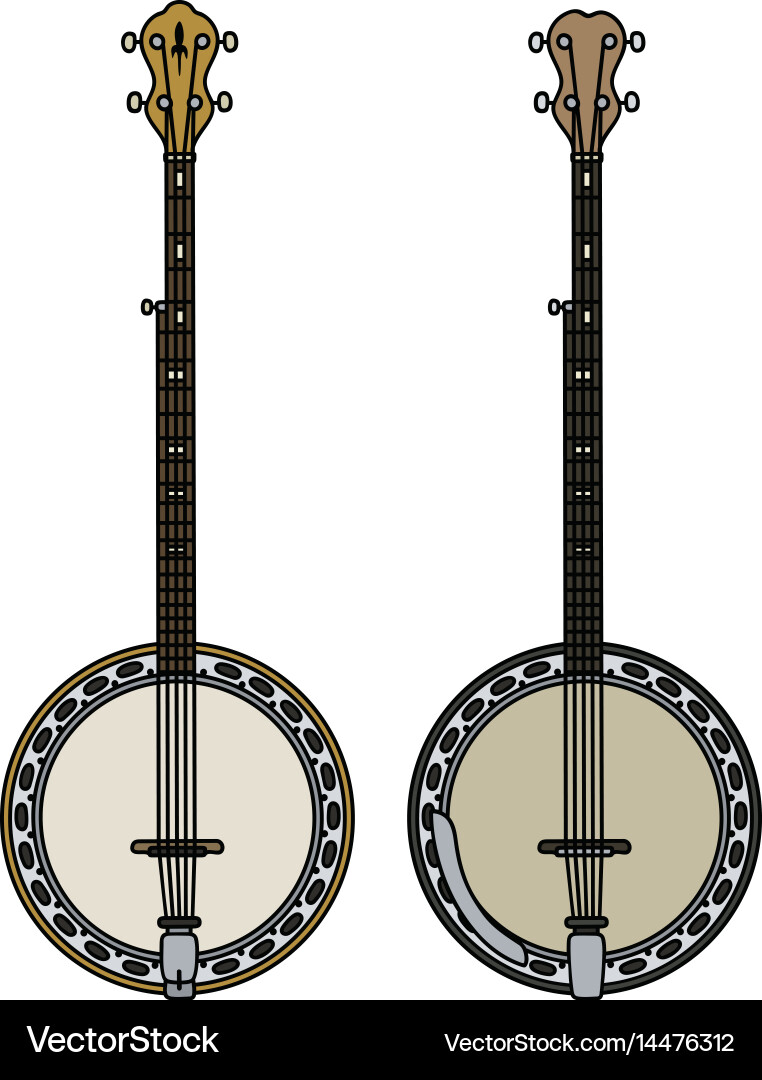 Two classic banjo Royalty Free Vector Image - VectorStock