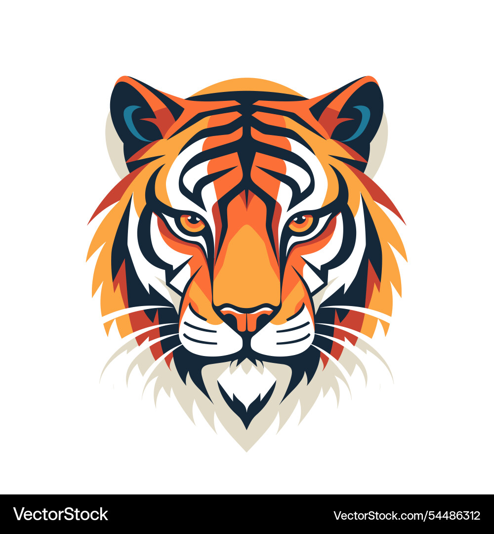 Vivid tiger head Royalty Free Vector Image - VectorStock