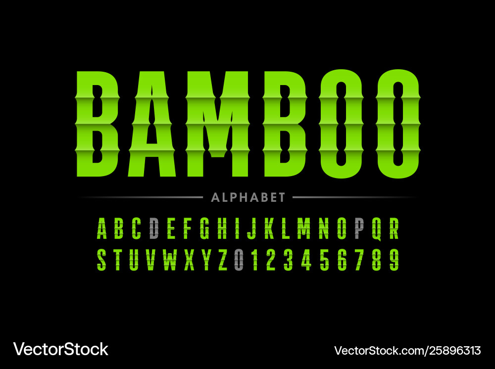 Bamboo style font Royalty Free Vector Image - VectorStock