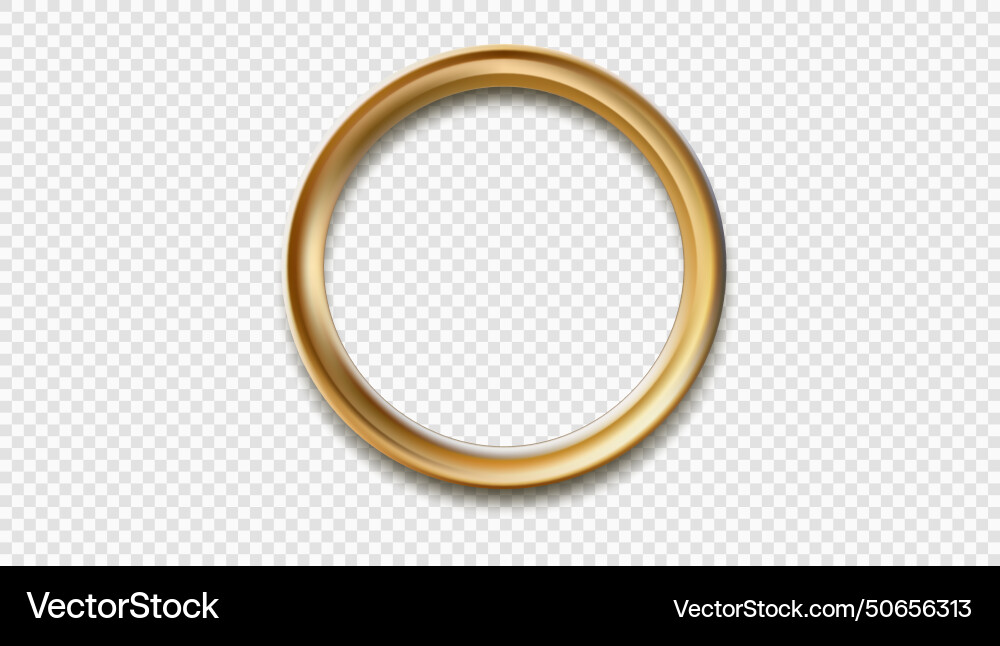 Golden round frame or gold ring isolated Vector Image