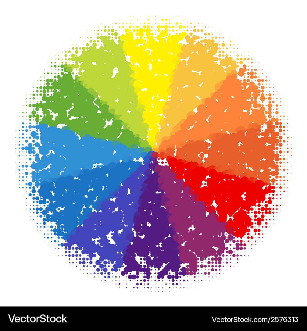 Halftone Color Wheel Royalty Free Vector Image