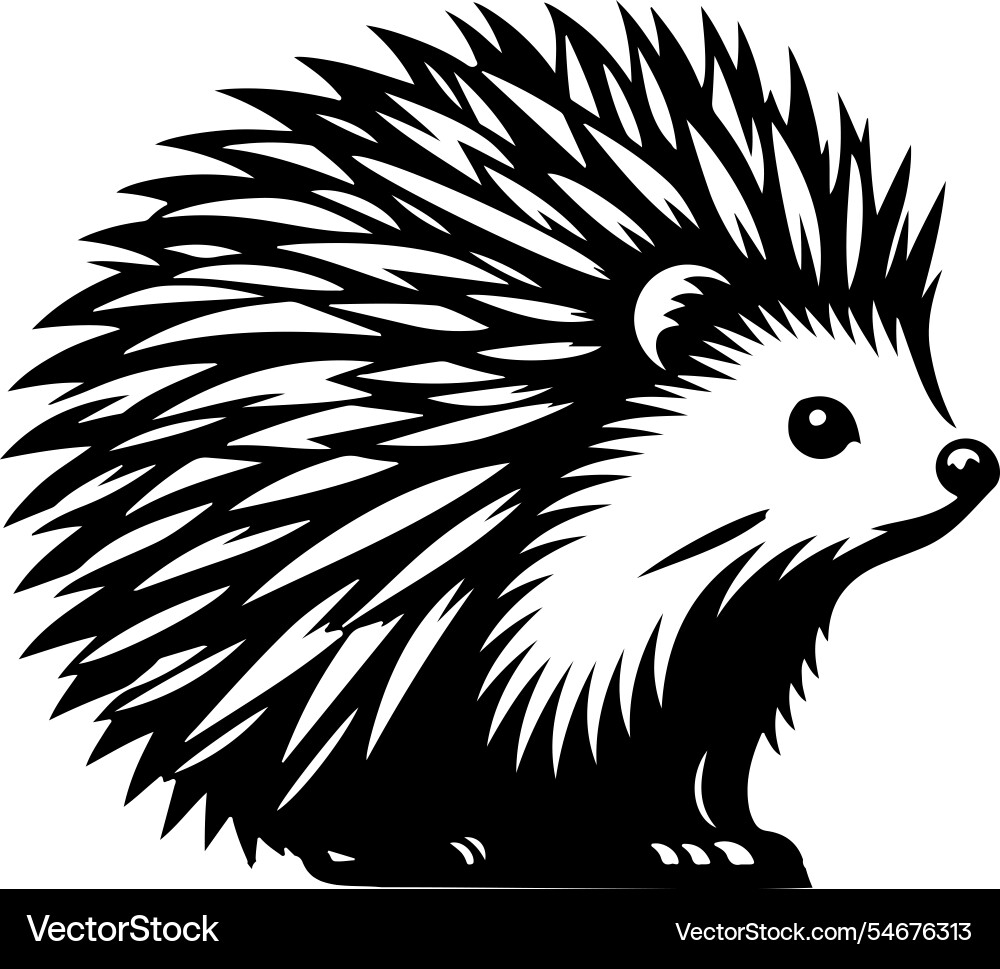 Hedgehog silhouette Royalty Free Vector Image - VectorStock