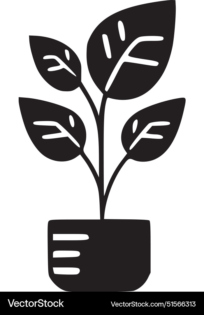 Plant - black and white isolated icon Royalty Free Vector
