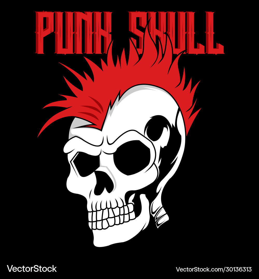 Punk skull cartoon Royalty Free Vector Image - VectorStock