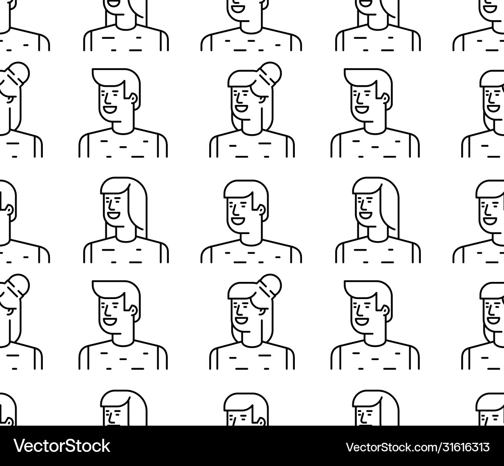 Seamless pattern with people icons Royalty Free Vector Image