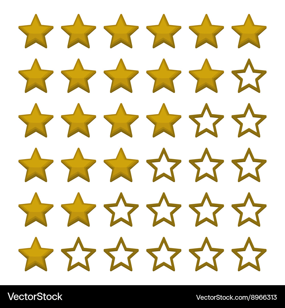 Simple rating stars on white background Royalty Free Vector