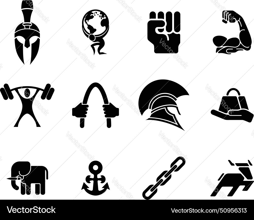 Strength icons Royalty Free Vector Image - VectorStock
