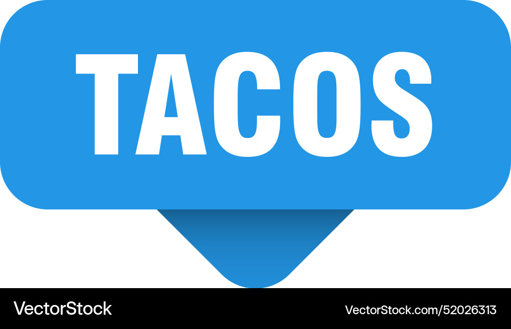 Tacos sticker sign on transparent background Vector Image