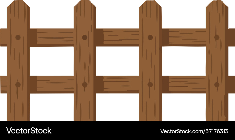 Wooden fence panel simple rustic garden barrier Vector Image