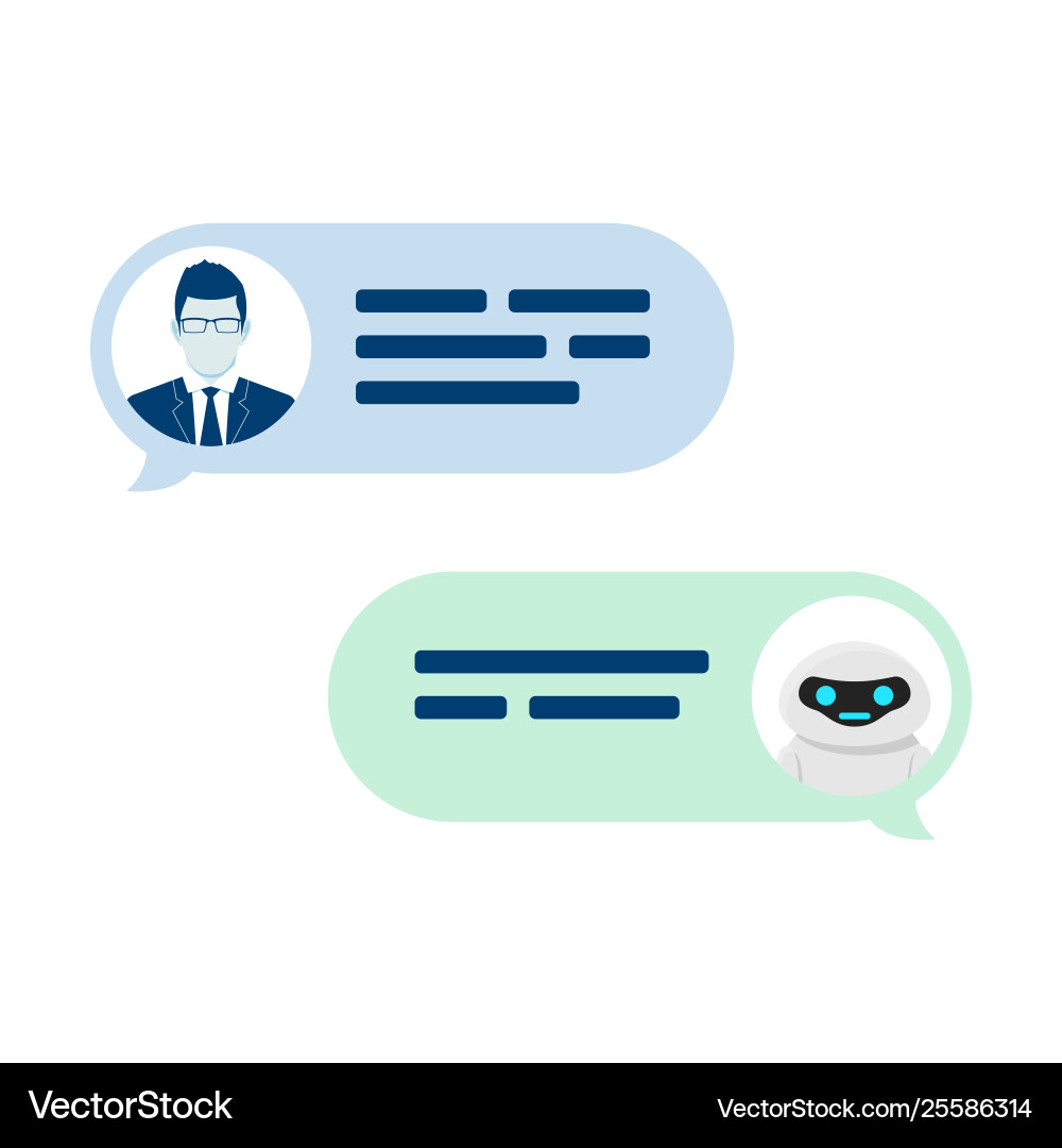 Chatbot robot concept dialog help service user Vector Image