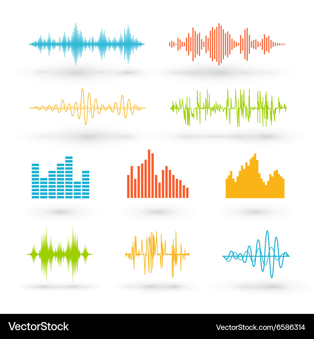 Color sound waves Royalty Free Vector Image - VectorStock