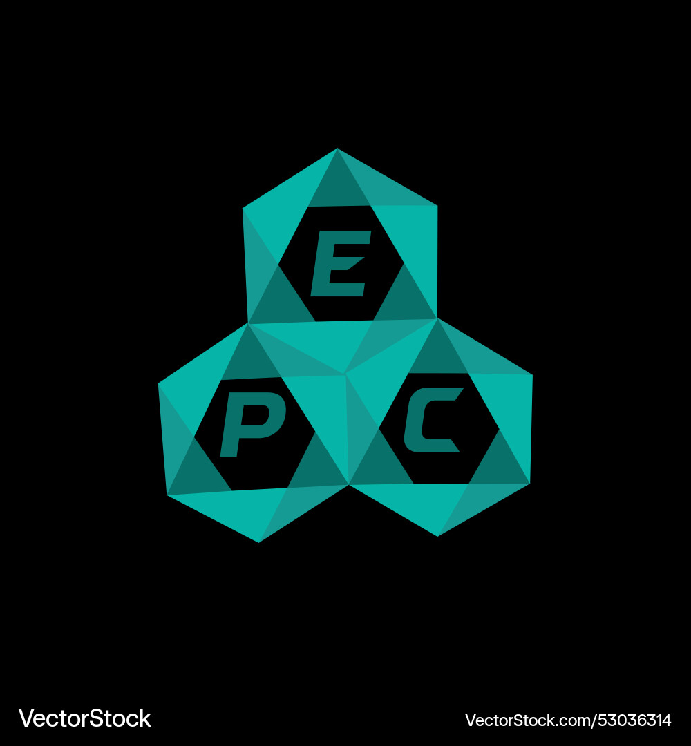 Epc creative minimalist letter logo unique Vector Image