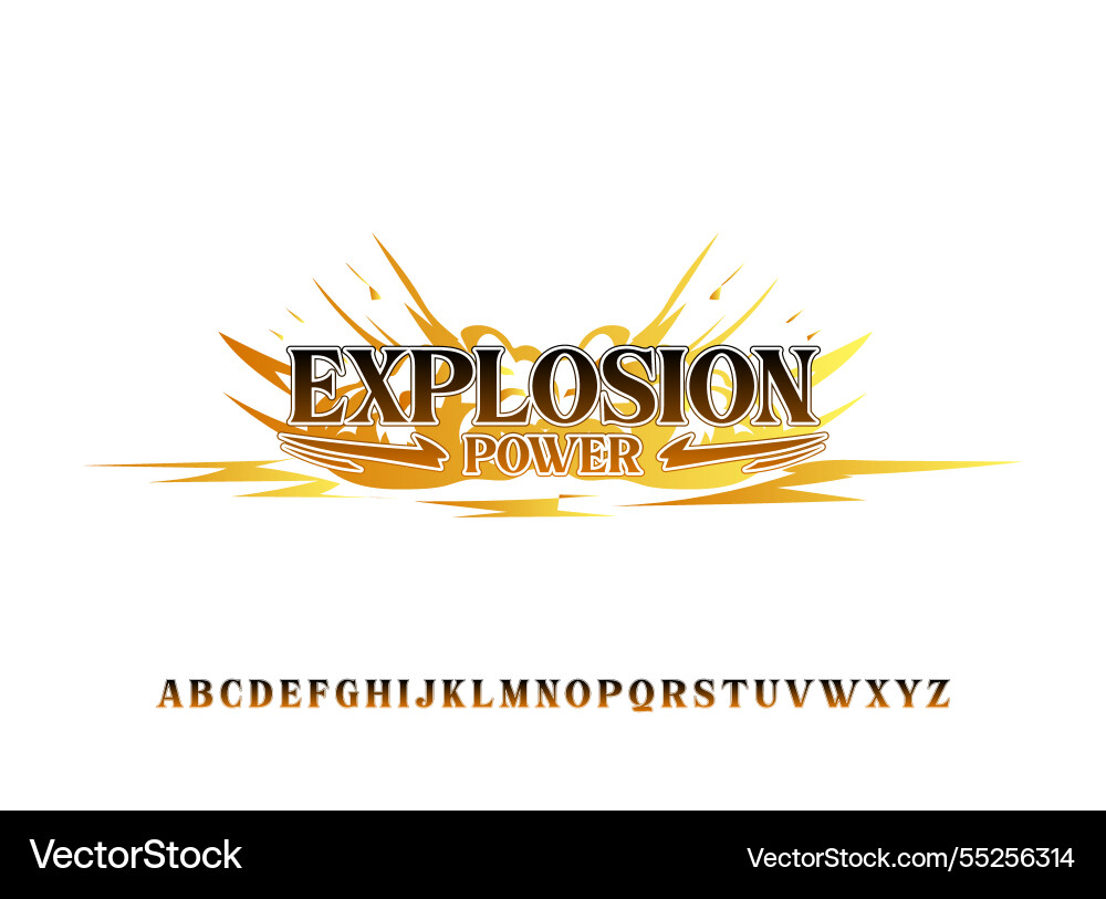 Fantasy explosion logo text effect in jrpg game Vector Image