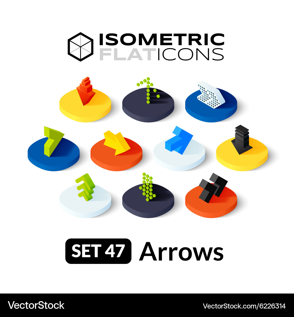 Isometric flat icons set 47 Royalty Free Vector Image