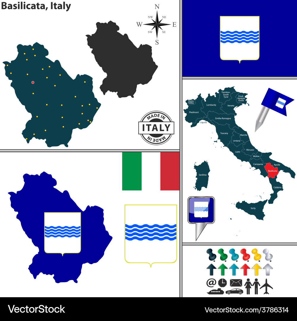 Map of basilicata Royalty Free Vector Image - VectorStock