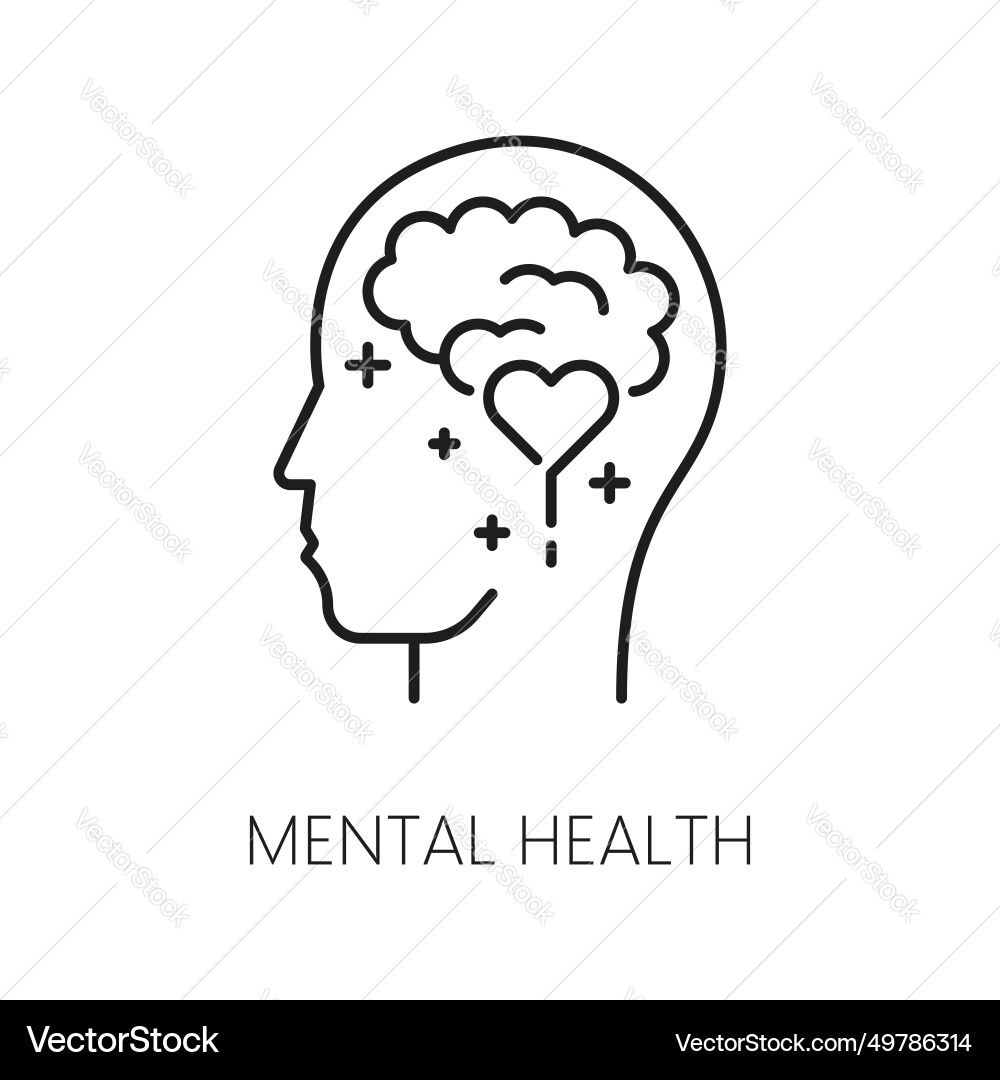 Mental health psychological disorder problem icon Vector Image