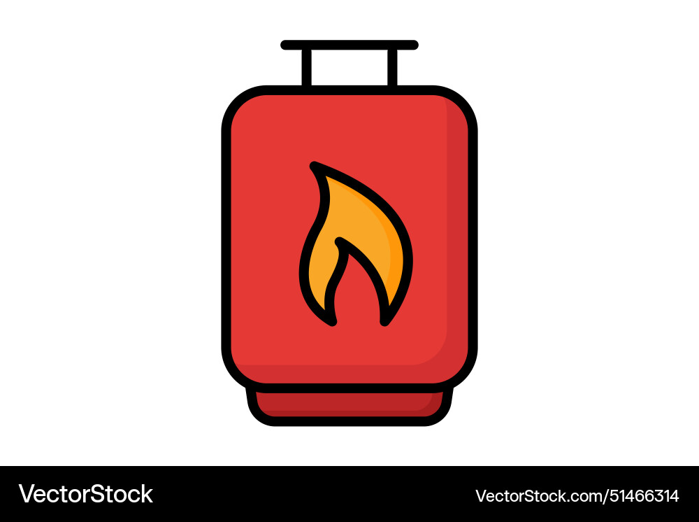Propane icon gas cylinder with fire related Vector Image