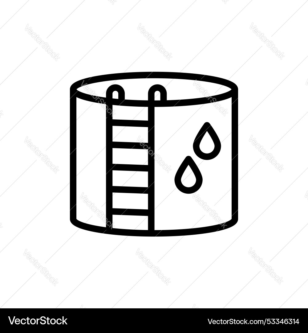 Water tank line icon isolated on white background Vector Image