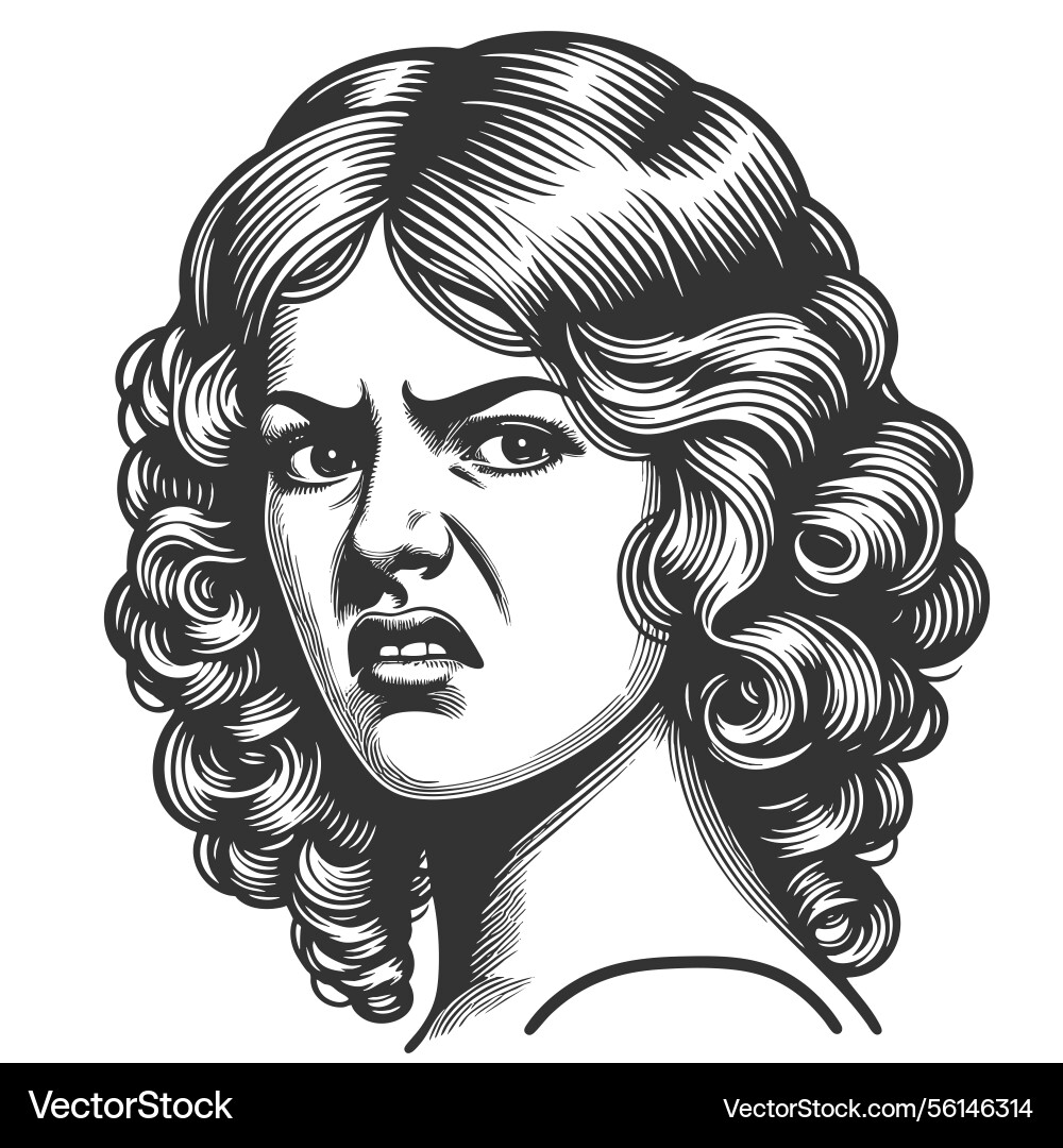 Woman with disgust and disdain expression Vector Image