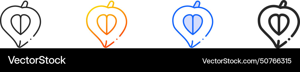 Abiu iconthin linear gradient blue stroke Vector Image