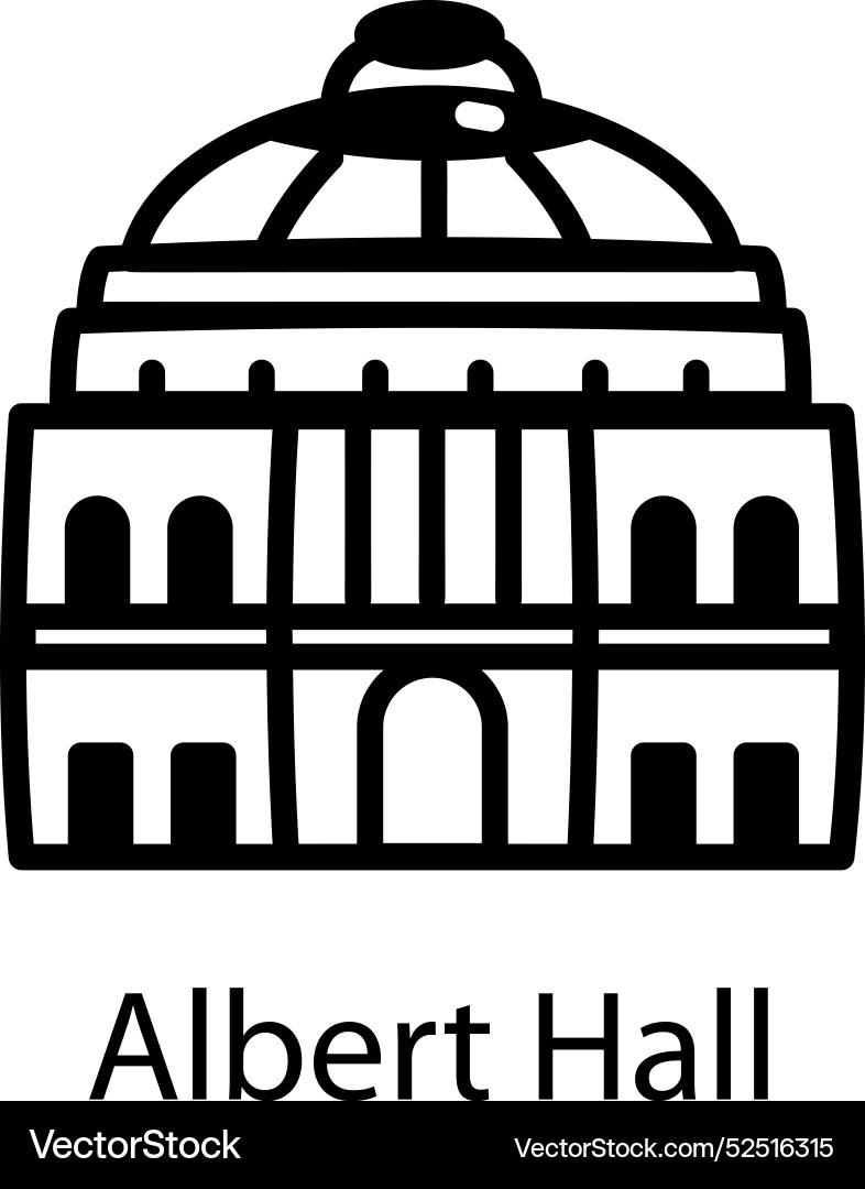 Albert hall Royalty Free Vector Image - VectorStock