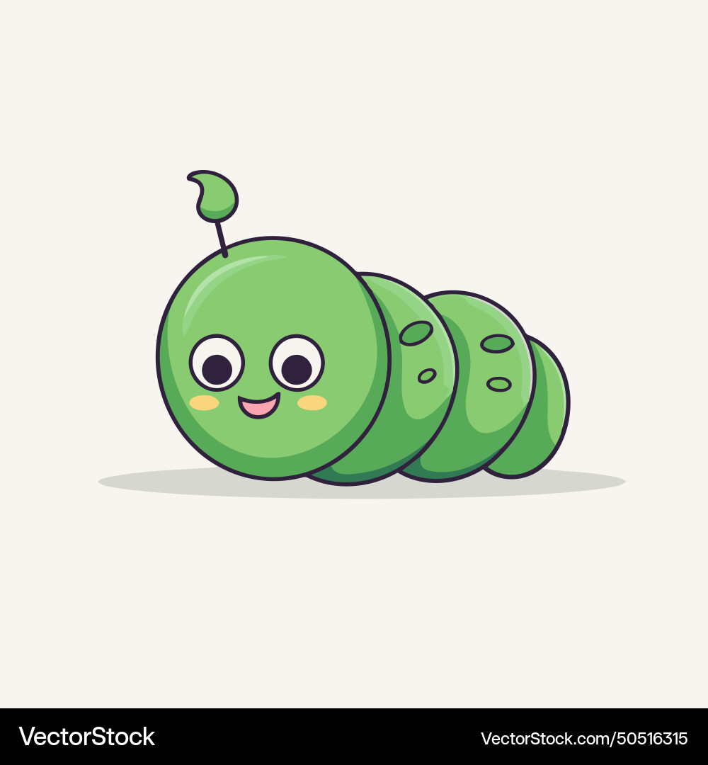 Cute cartoon caterpillar character Royalty Free Vector Image