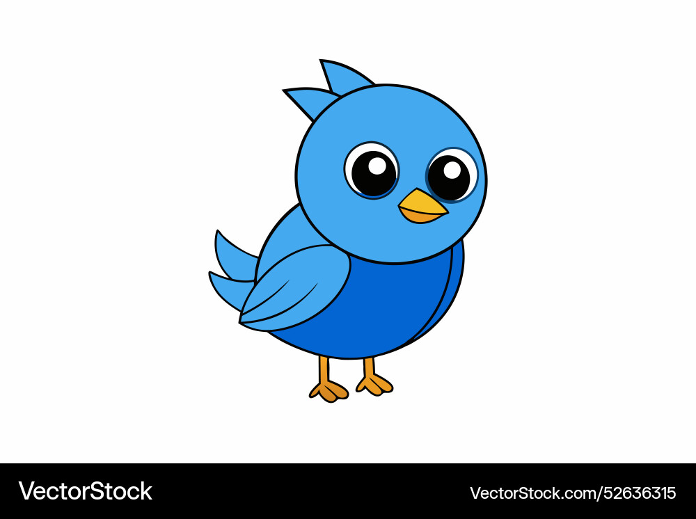 Cute eastern bluebird on white Royalty Free Vector Image