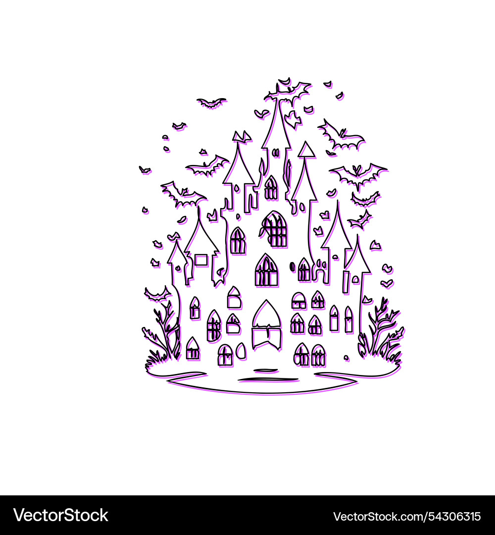 Haunted castle halloween Royalty Free Vector Image