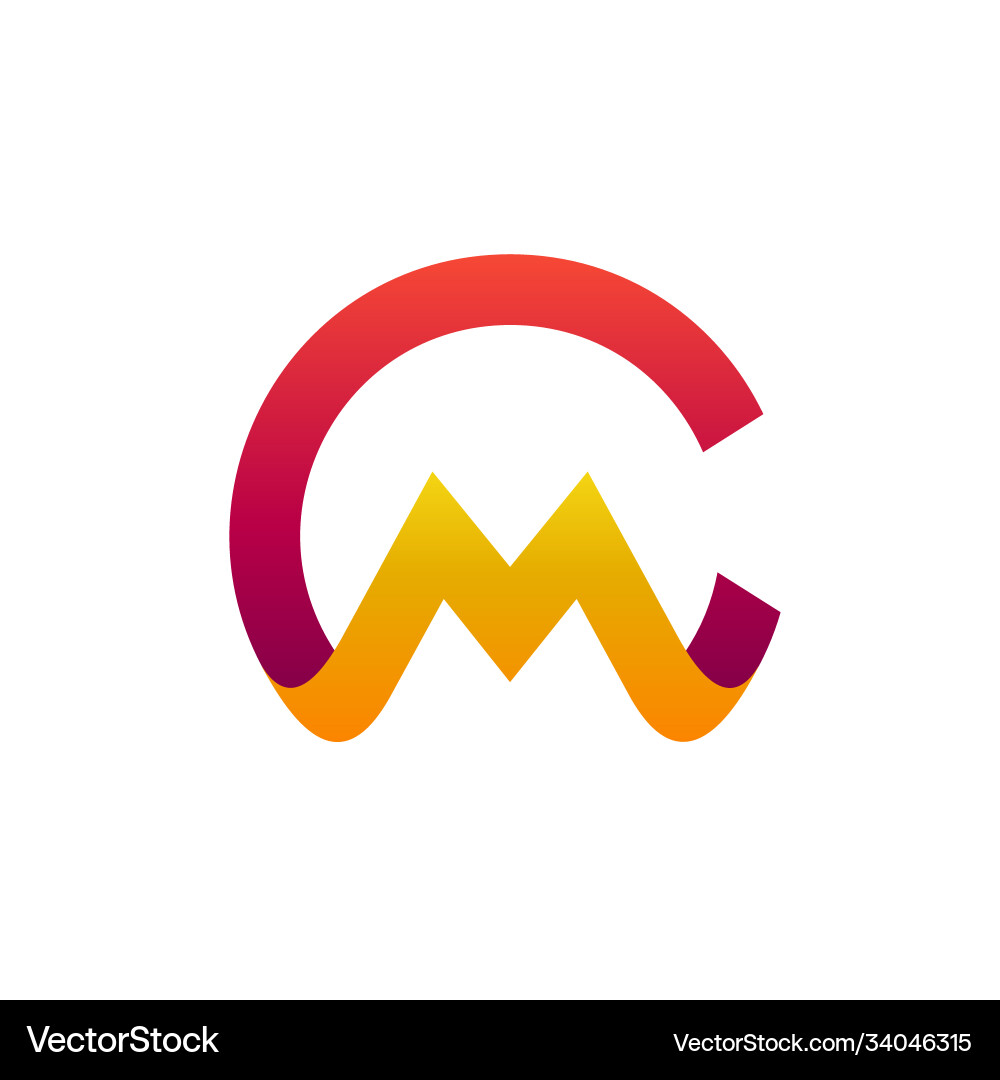 Letter cm monogram logo design Royalty Free Vector Image
