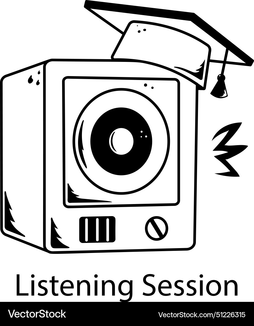 Listening session Royalty Free Vector Image - VectorStock