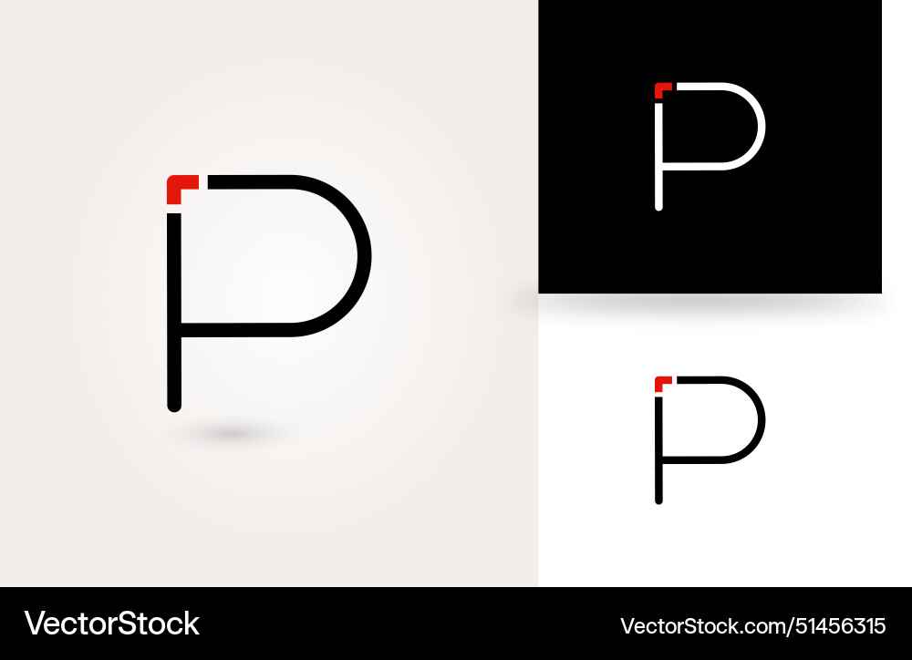 P letter logo and alphabet design template Vector Image
