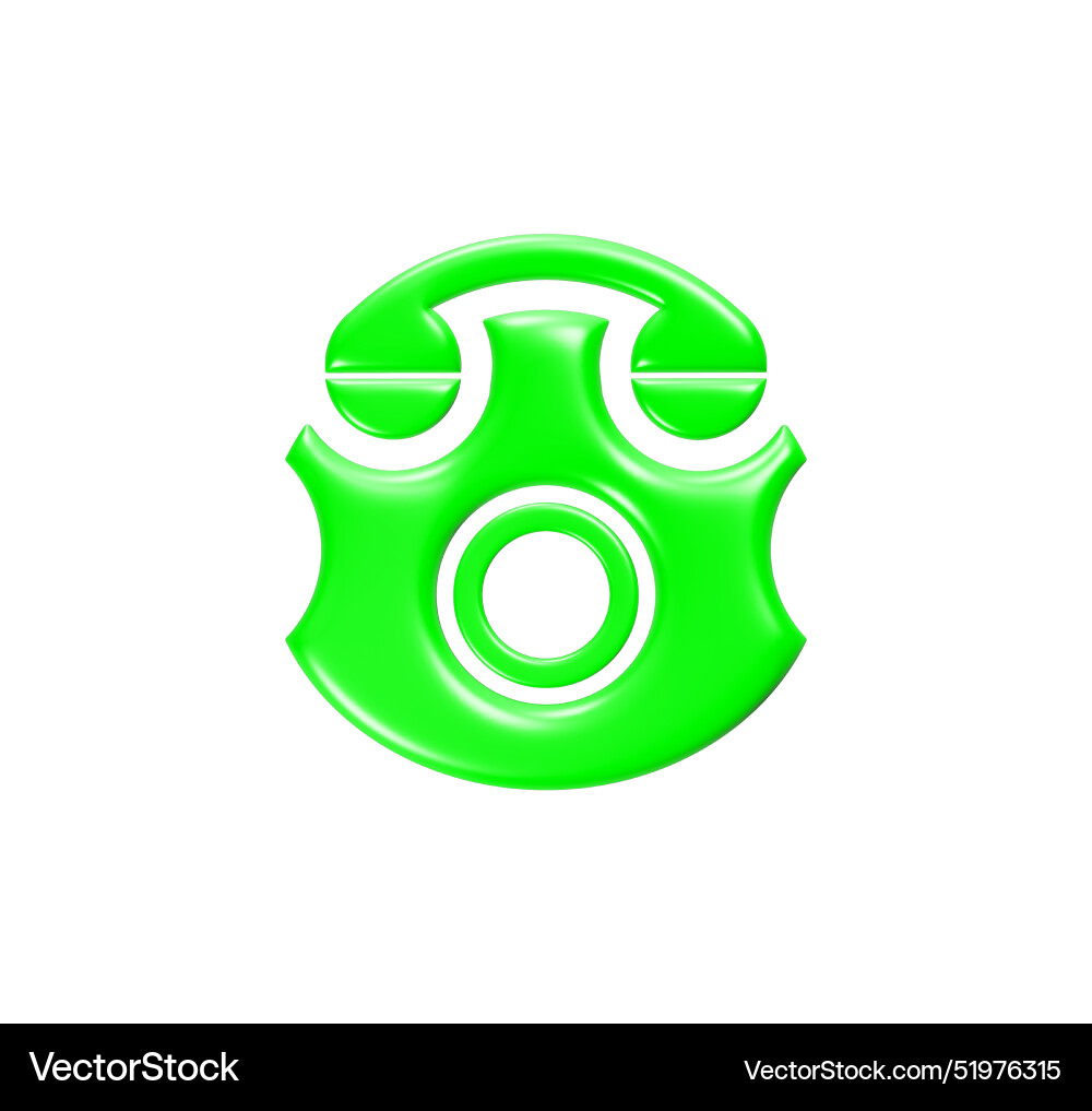 Phone call contact 3d realistic icon Royalty Free Vector