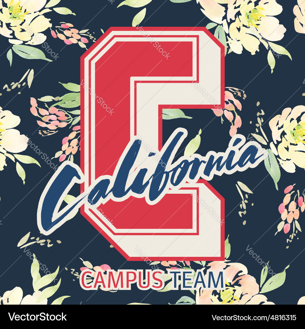 Print for t-shirt california seamless pattern Vector Image