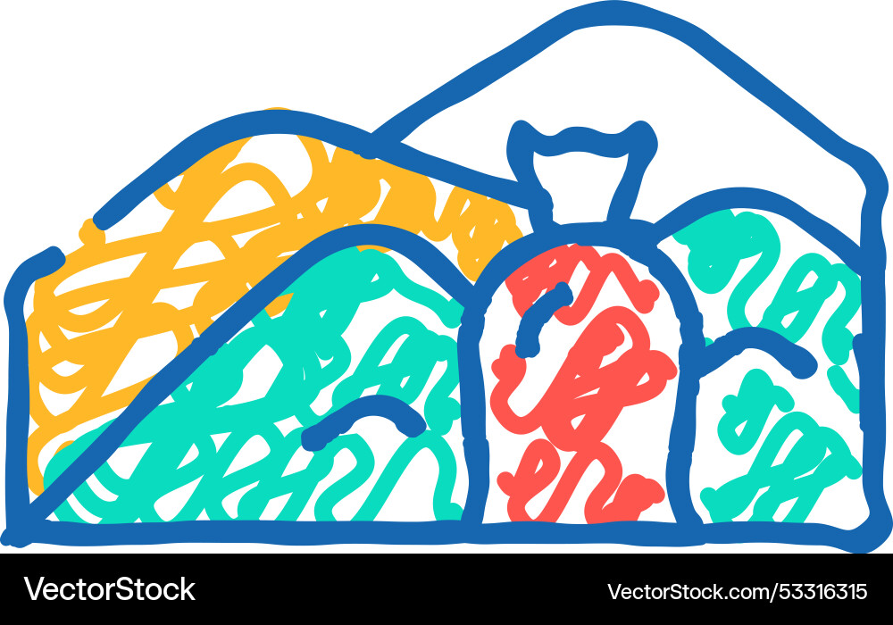 Sand building material icon doodle Royalty Free Vector Image