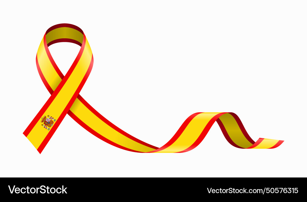 Spanish flag stripe ribbon wavy background layout Vector Image