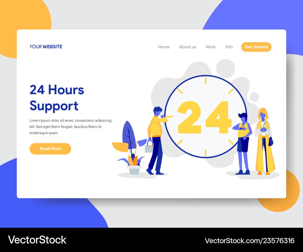 24 hours live support Royalty Free Vector Image