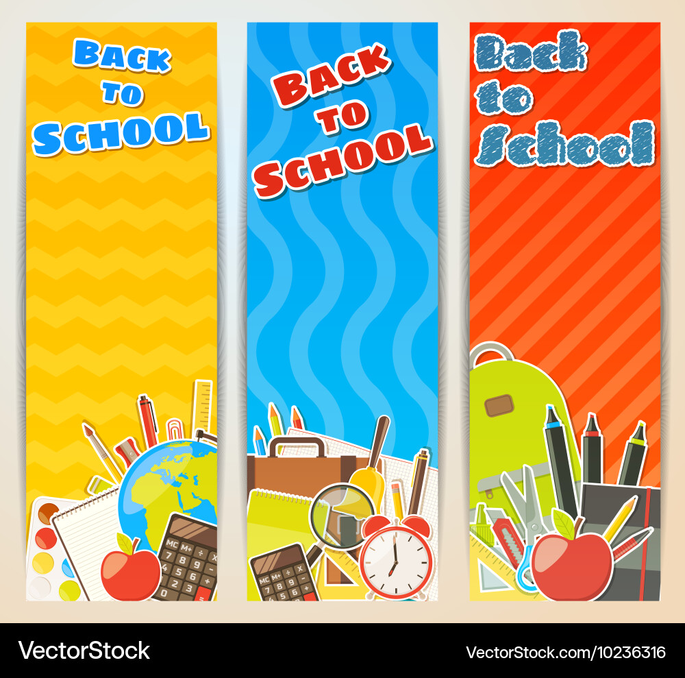 Back to school banners Royalty Free Vector Image