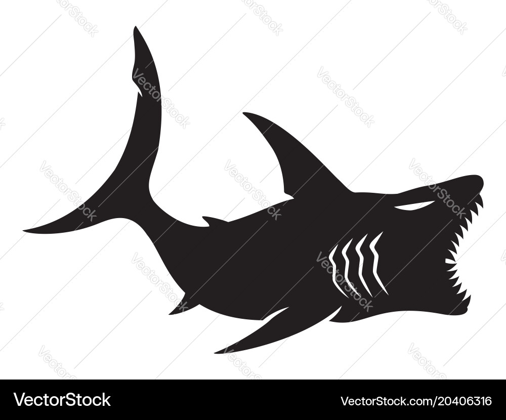 Black shark sign Royalty Free Vector Image - VectorStock